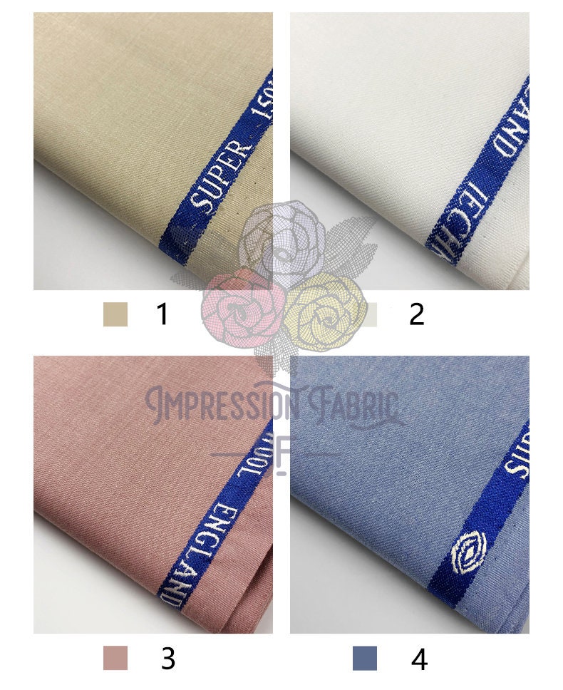 Wool Suiting Fabric Worsted Wool Fabric by the Half Yard | Etsy