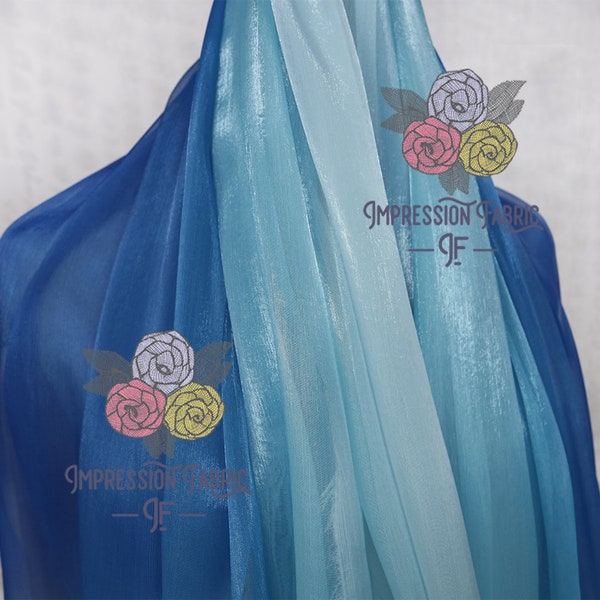 Blue Chiffon Fabric - Etsy