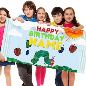 The Very Hungry Caterpillar Birthday Banner, Custom Banner ...