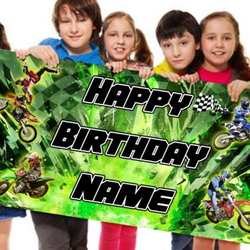 Custom Dirt Bike Birthday Banner . Dirt Bike Happy Birthday . | Etsy