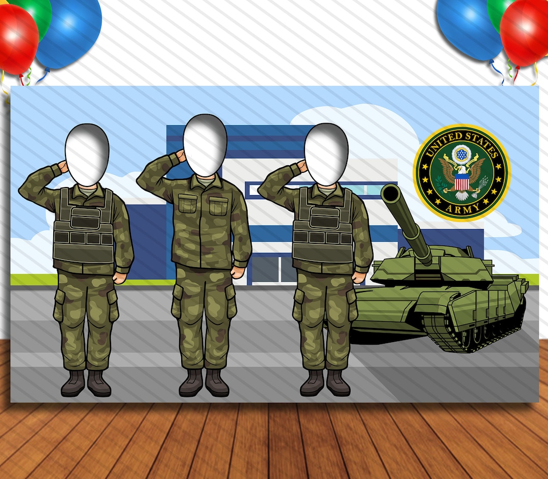US Army Face Cutout Photo Prop: DIY Homecoming Party Decoration (42x72 ...