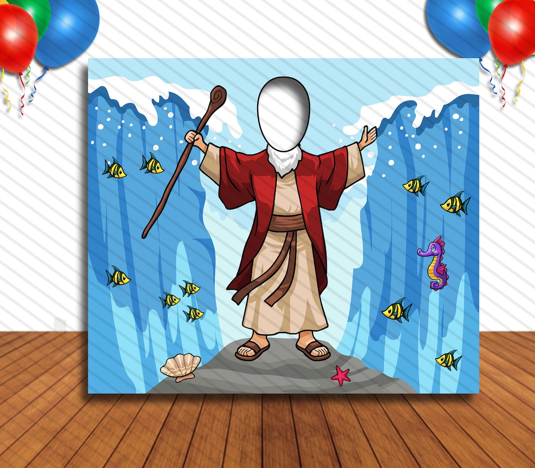 Moses, Bible Story Theme, 36x42" Photo Standee, Face Hole Cutout, Face ...