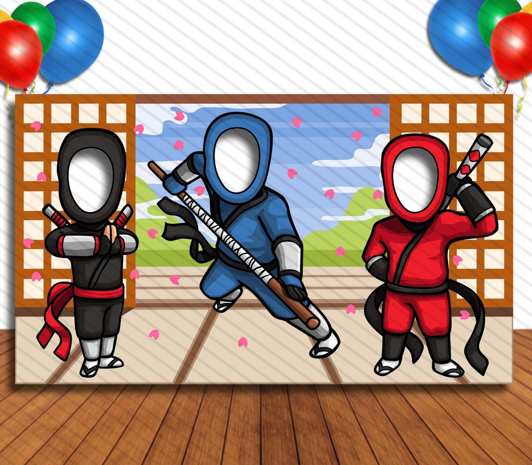 Ninja, Hole in Face, Party Selfie Photo Prop, Kids Party Decoration - Etsy
