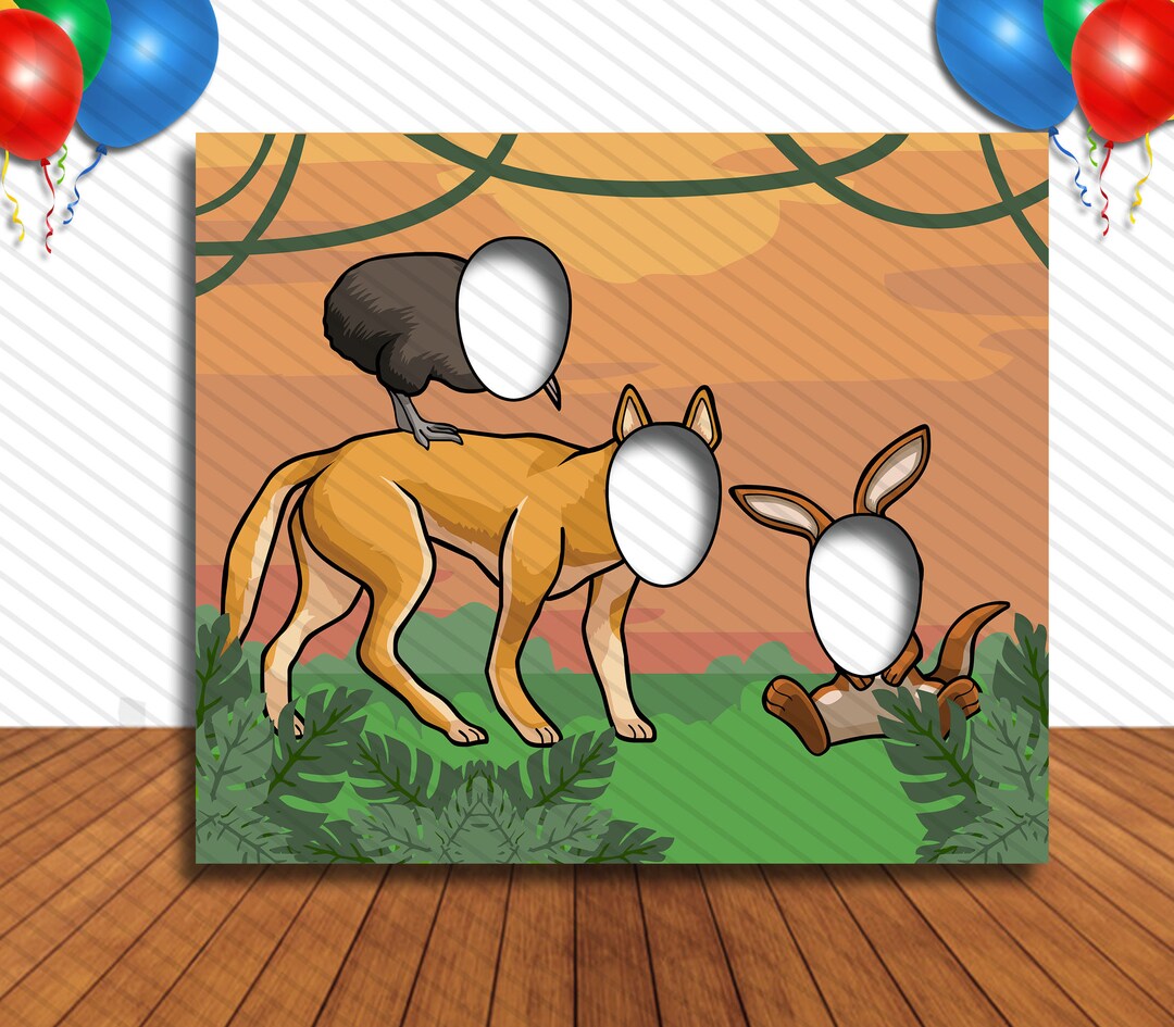 Australian Wild Animals Theme, 36x42 Photo Standee, Face Hole Cutout ...