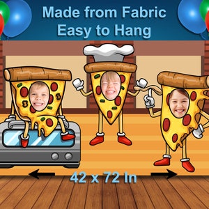 Pizza Photo Booth Prop: Party Selfie Banner, DIY Hole in Face Cutout - Etsy