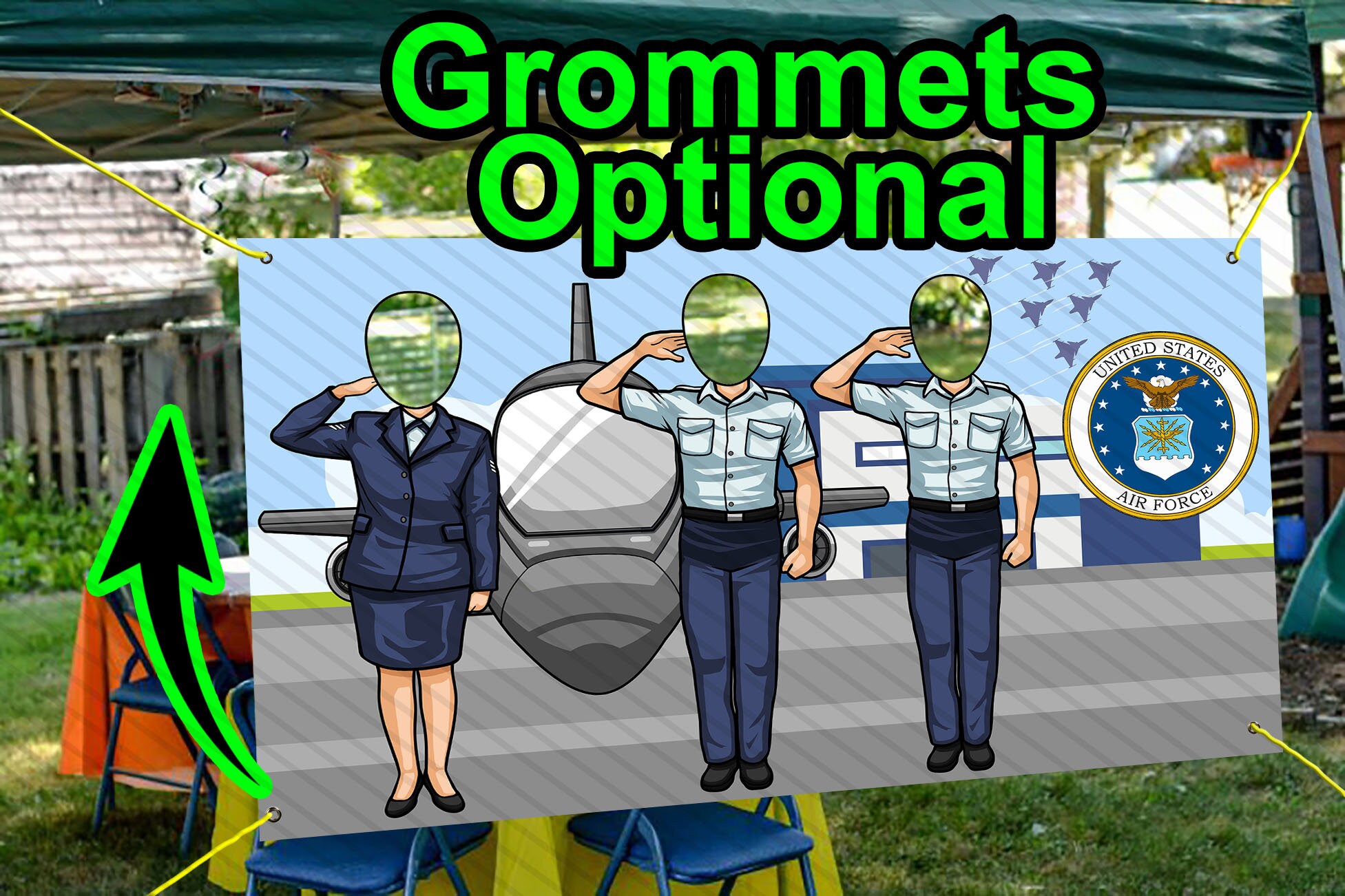 US Air Force Photo Standee: DIY Military Party Prop, Face Hole Banner ...