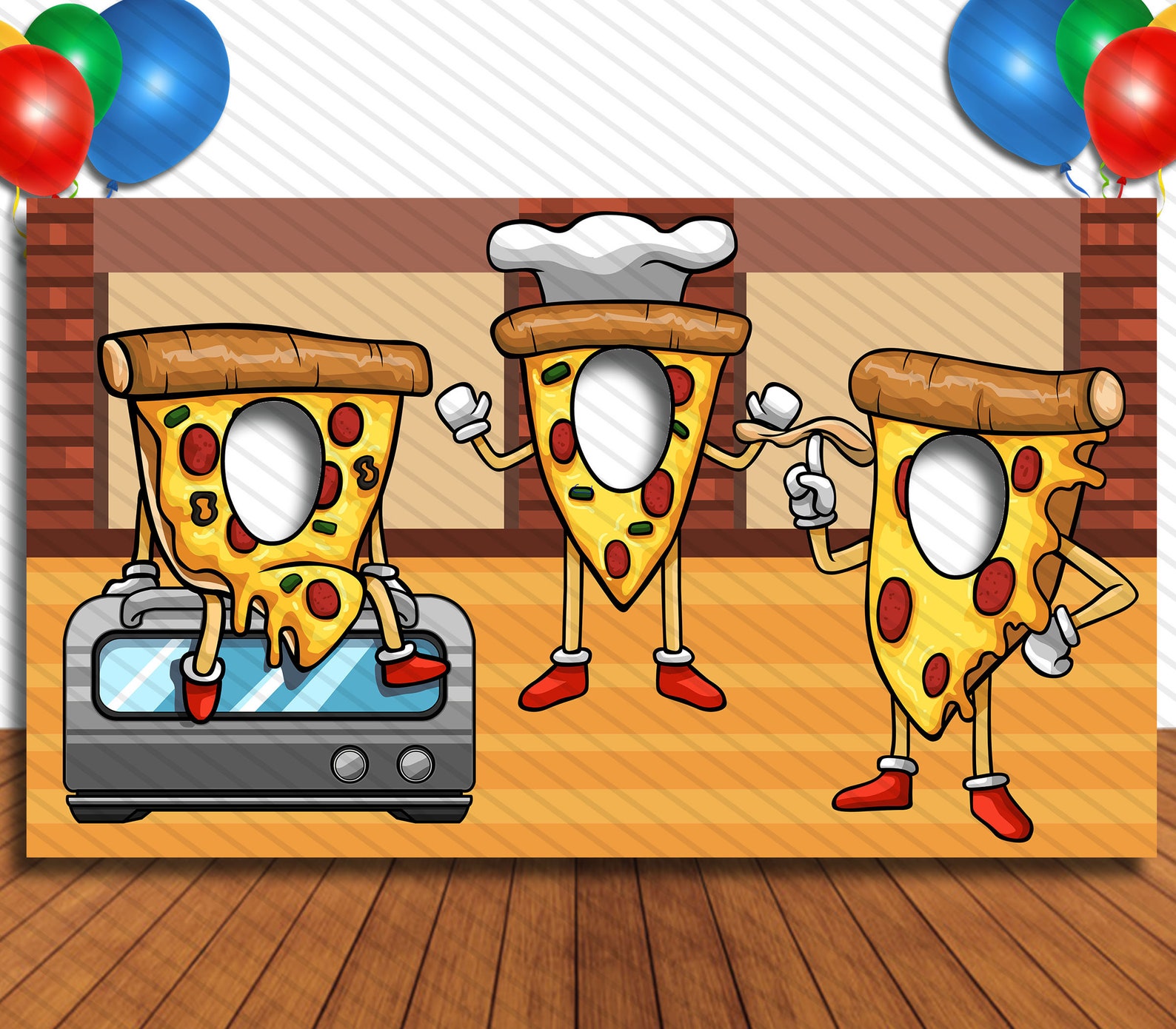 Pizza Hole in Face Party Selfie Photo Prop Pizza Party - Etsy