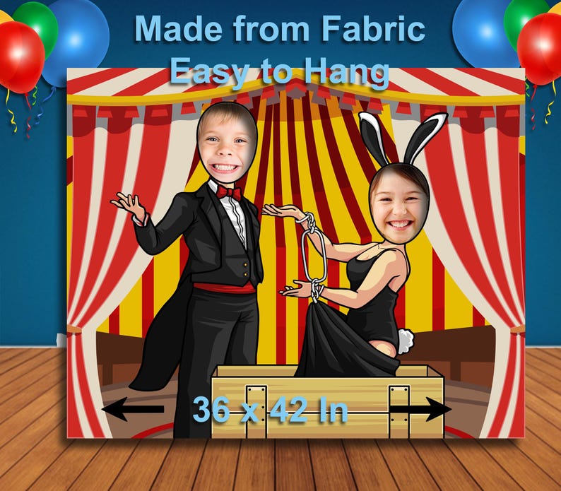 Magic Carnival Photo Standee: DIY Magician & Apprentice Party Prop ...