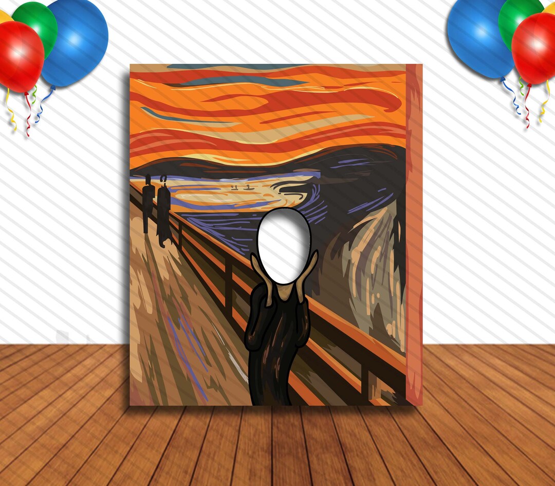 The Scream Theme Cutout, 36x42 Hole in Face, Party Selfie Photo Prop ...
