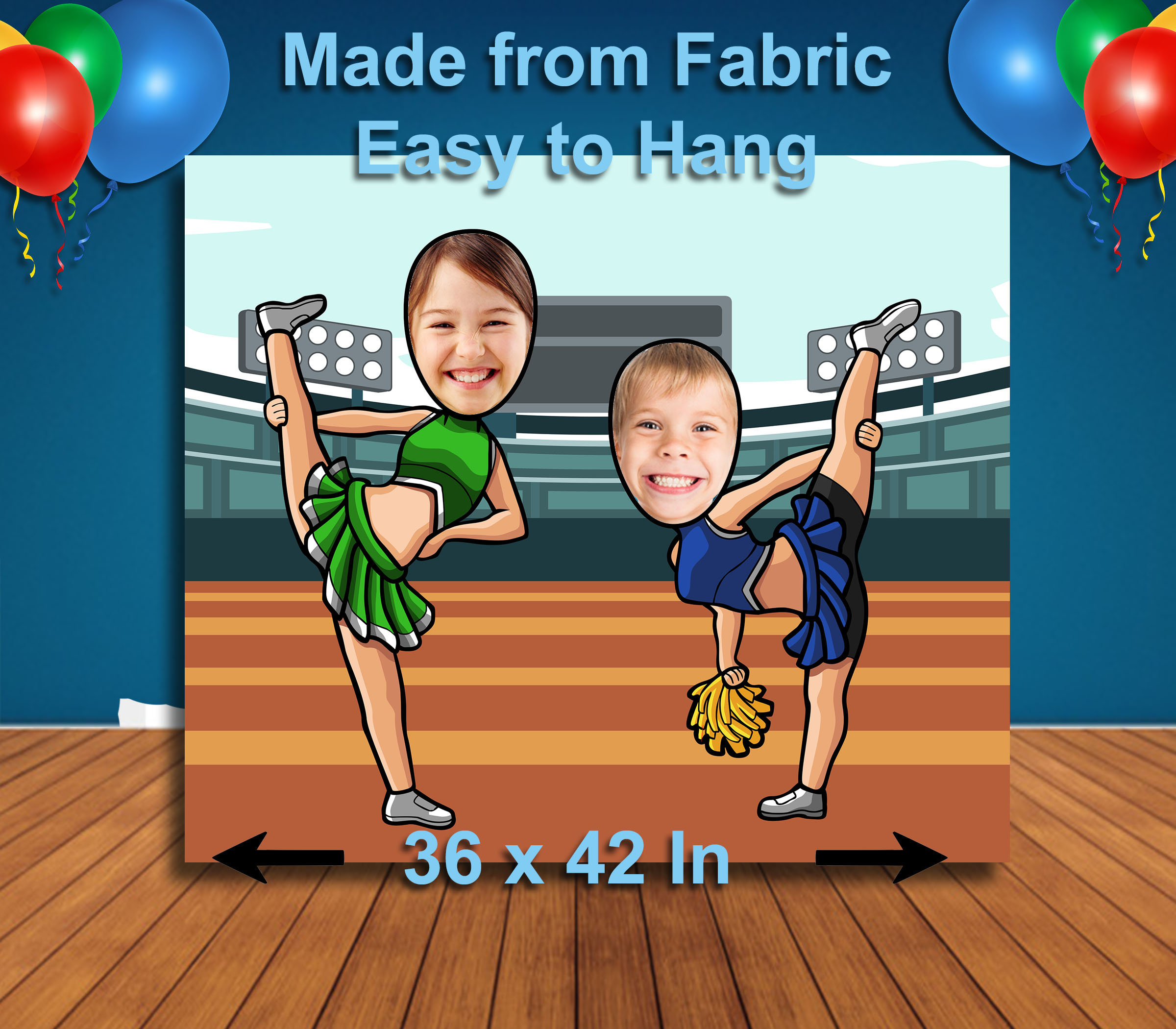 Cheerleading Party: DIY Face Hole Cutout, Fun Selfie Prop Banner (36x42 ...