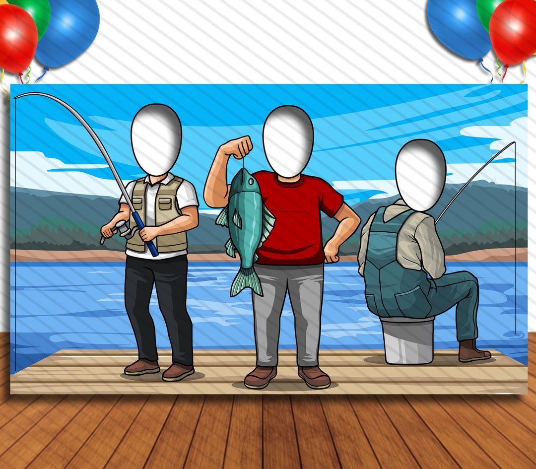 Fishing Photo Standee: DIY Fisherman Party Selfie Prop (42x72") - Etsy