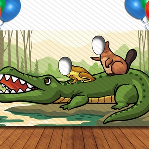 Swamp Animals, Crocodile, Frog, Beaver, Hole in Face, Party Selfie ...