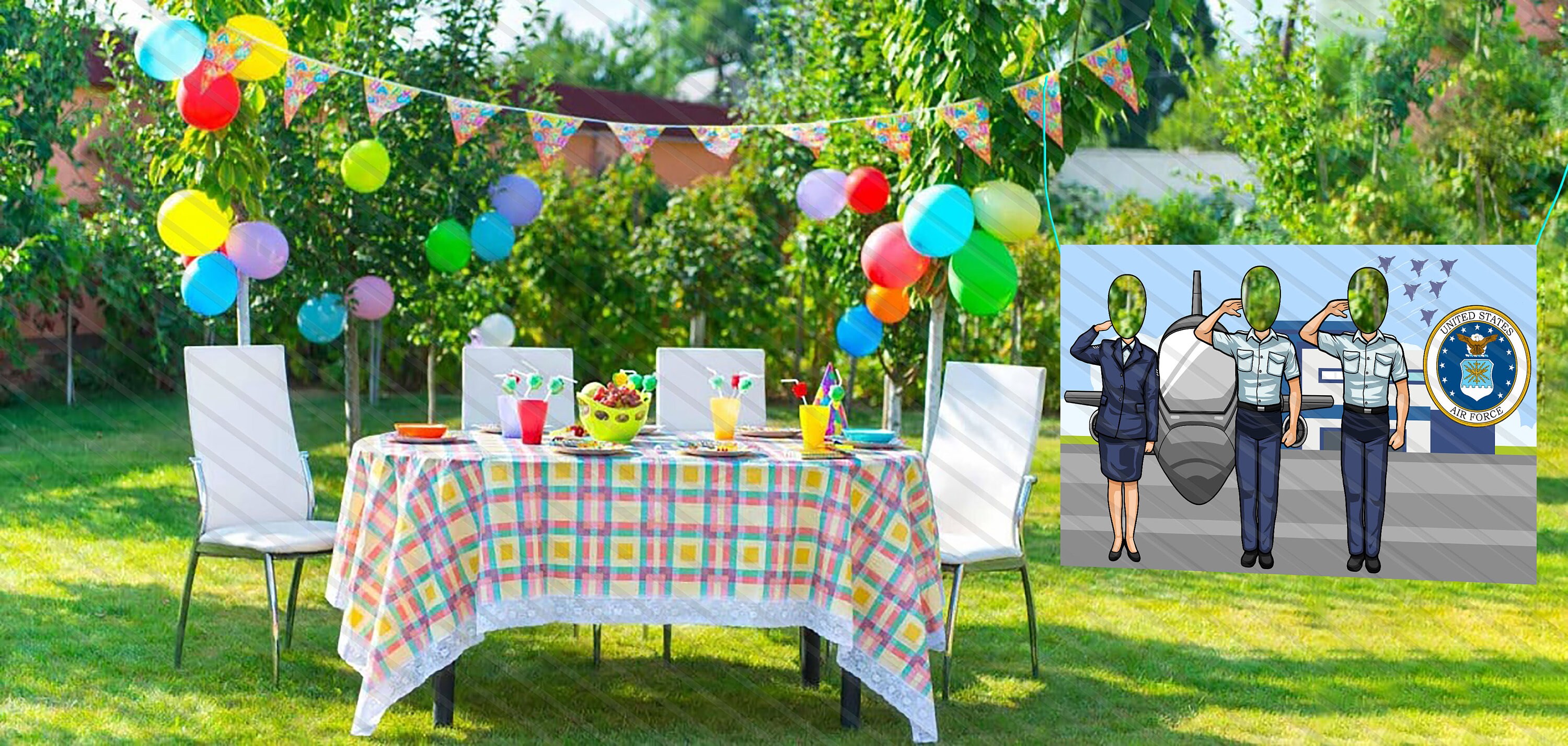 US Air Force Photo Standee: DIY Military Party Prop, Face Hole Banner ...