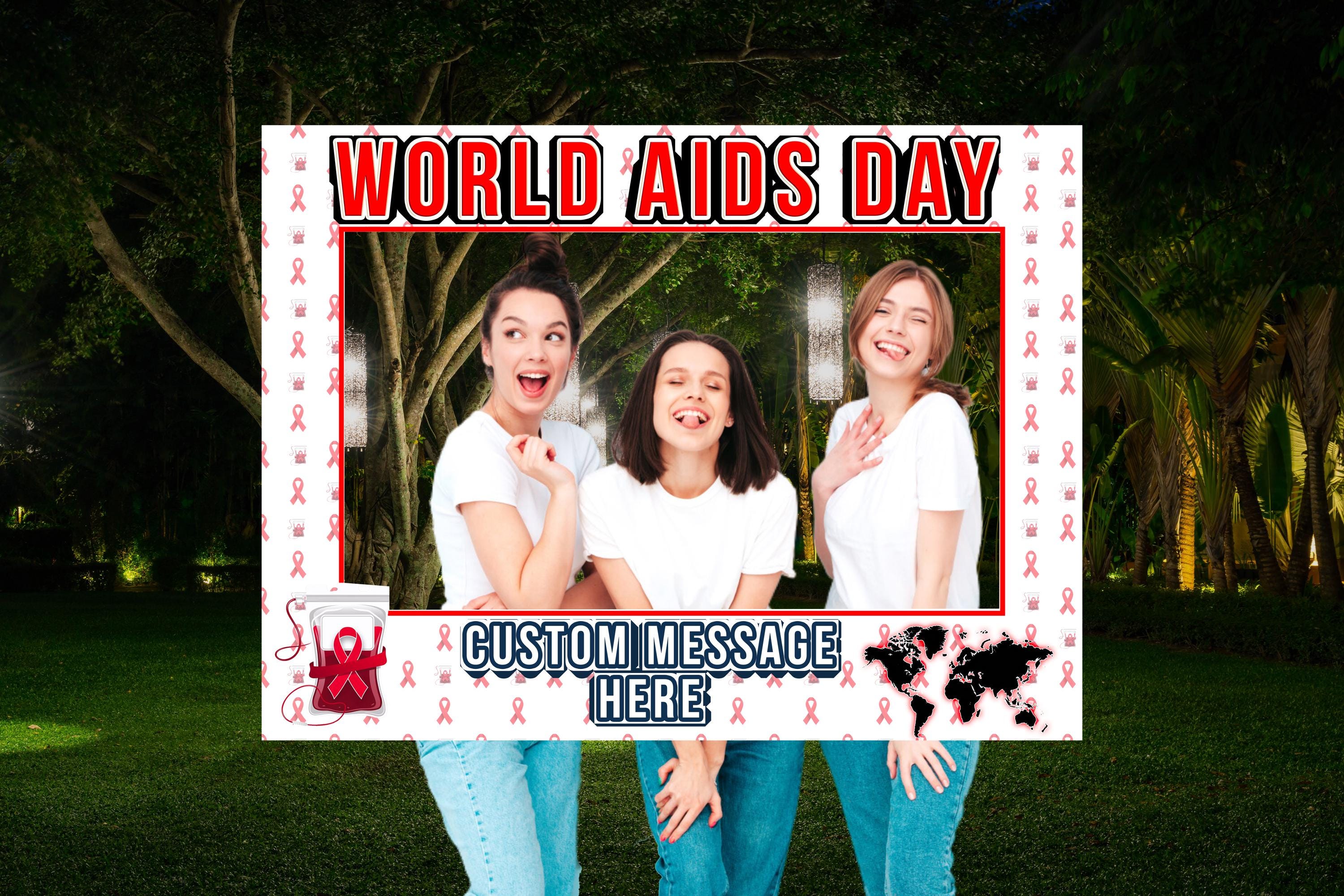 World Aids Day, Photo Booth Selfie Frame, DIY Custom Message Prop - Etsy