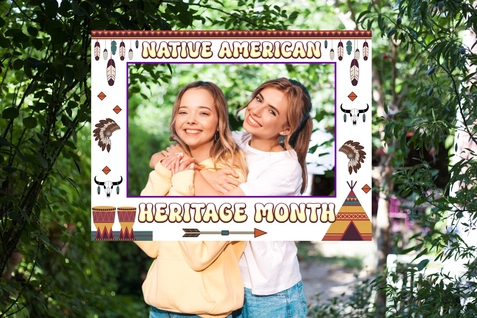 Native American Heritage Month, DIY Photo Booth Selfie Frame, Party ...