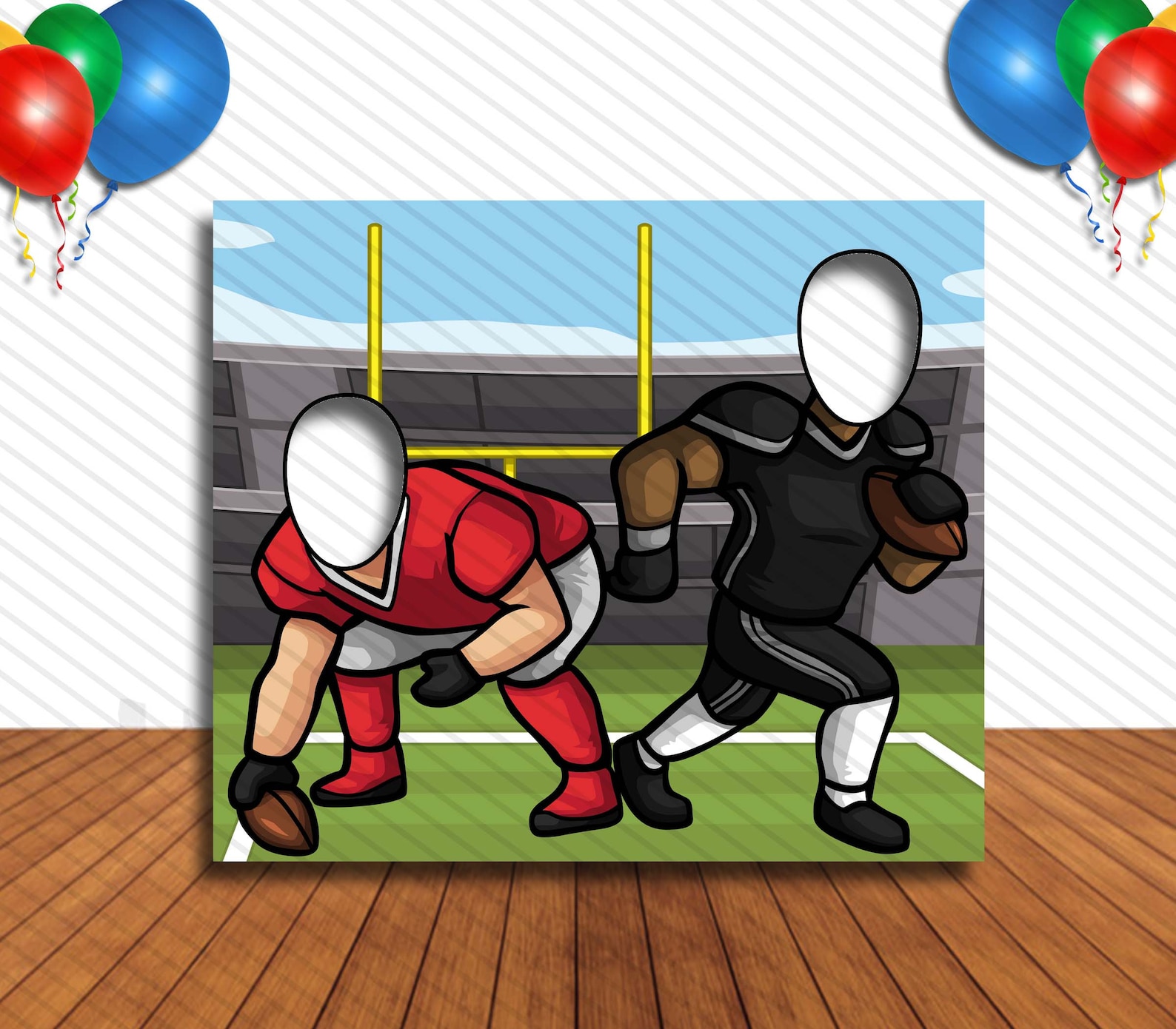 Football Players, Hole in Face, Party Selfie Photo Prop, Sports Themed ...
