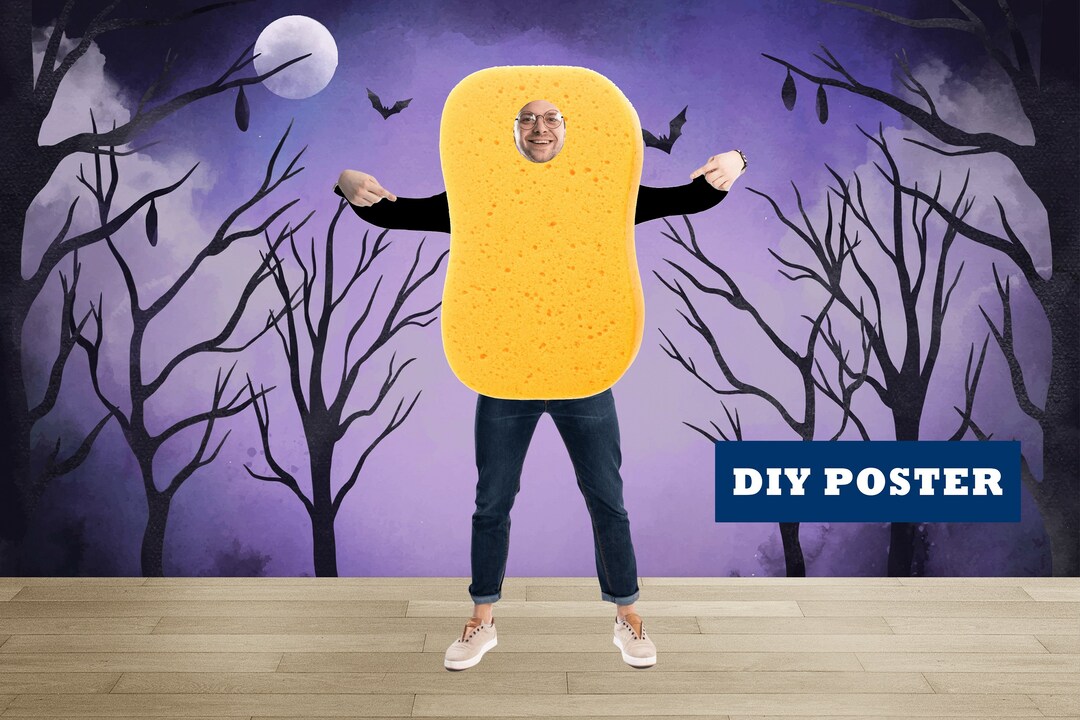 Sponge Halloween Costume Photo Prop DIY Poster - Etsy