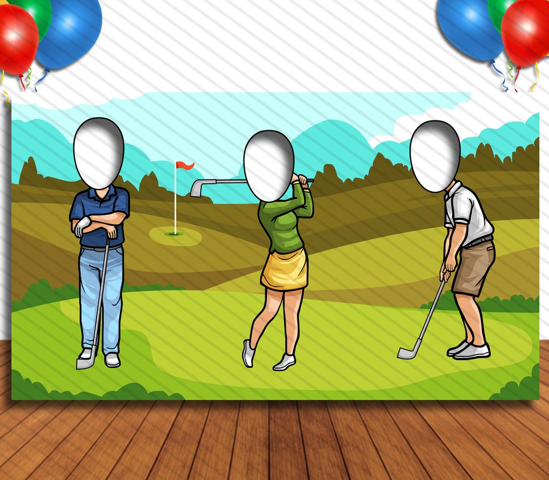 Golf Party Photo Standee: DIY Sports Theme Face Hole Banner (42x72") - Etsy