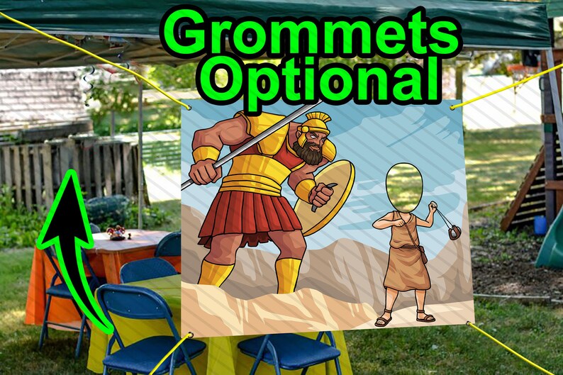 David and Goliath, Hole in Face Cutout Banner, 36x42" Standee, DIY ...