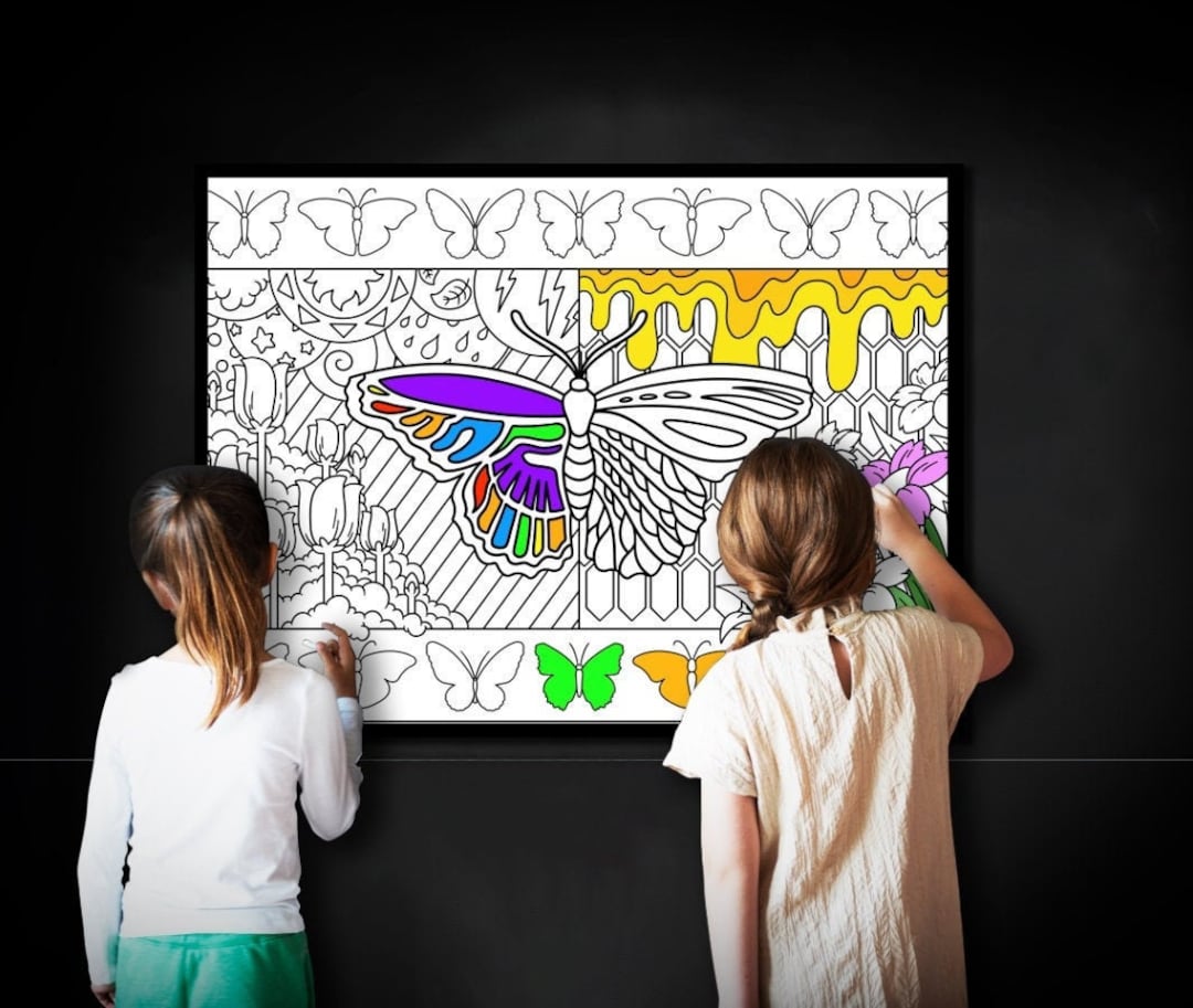 Large Butterfly Coloring Page, Butterfly Coloring Sheet, Jumbo Coloring ...