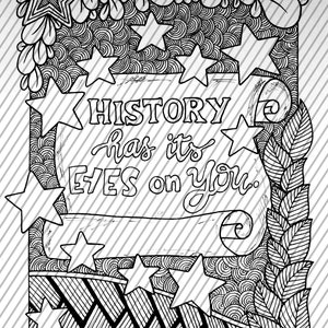 History Has Its Eyes on You Hamilton Song Lyric Coloring - Etsy