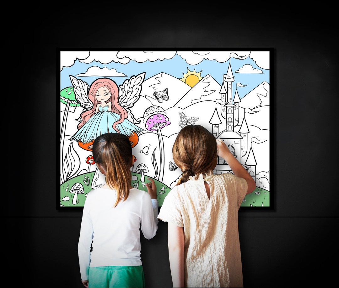 Fairy Princess Coloring Page, Fairy Coloring Sheet, Jumbo Coloring Book ...