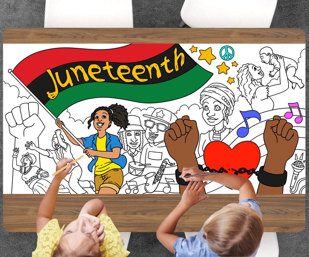 Juneteenth Coloring Page, Custom Black History Month Birthday Sheet ...