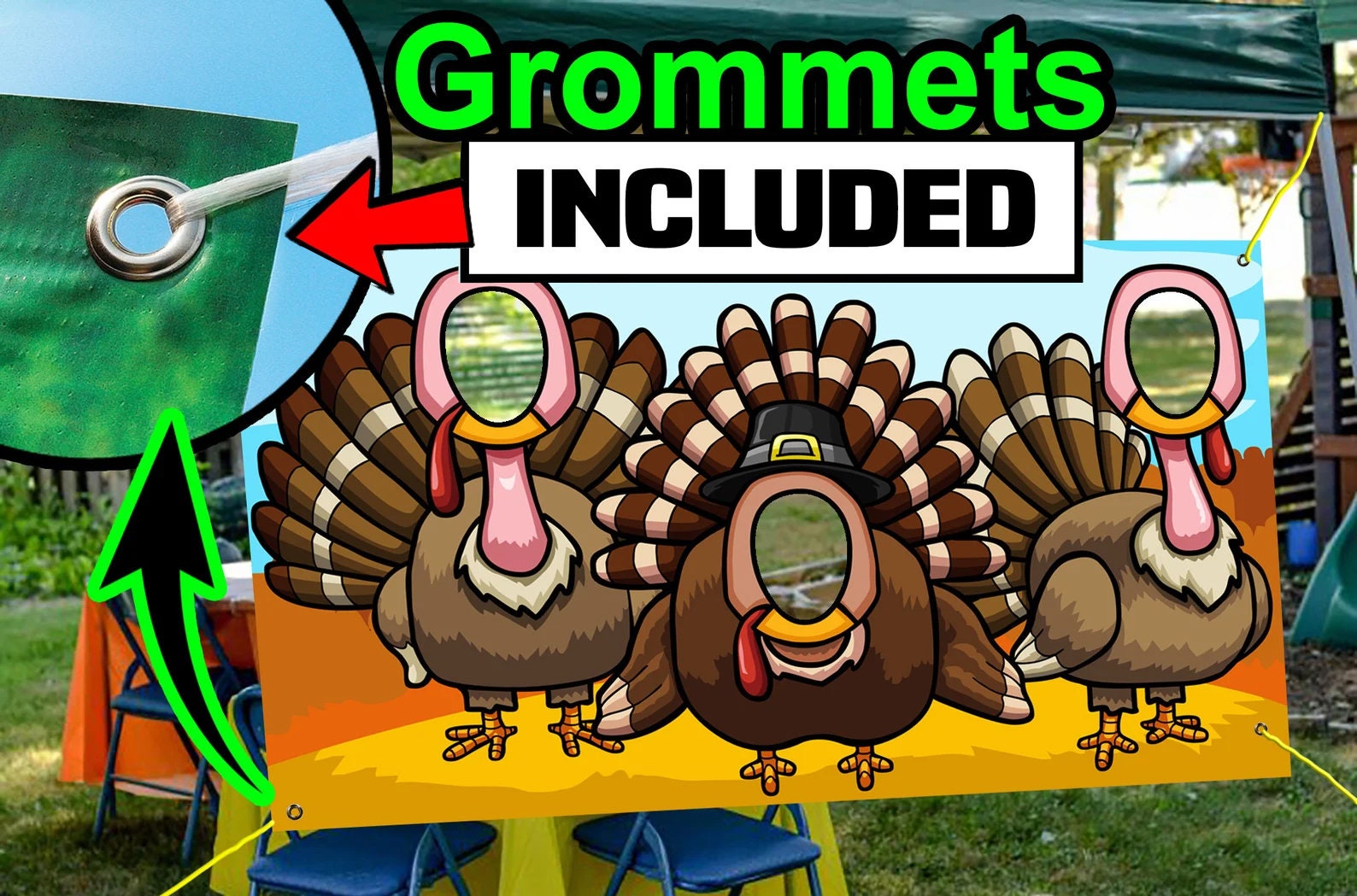 Thanksgiving Turkeys , Hole in Face, Party Selfie Photo Prop, Holiday ...