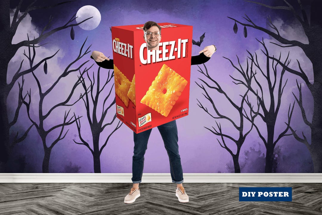 Cheez-it Halloween Costume, Photo Prop, DIY Poster, Photo Booth Selfie ...