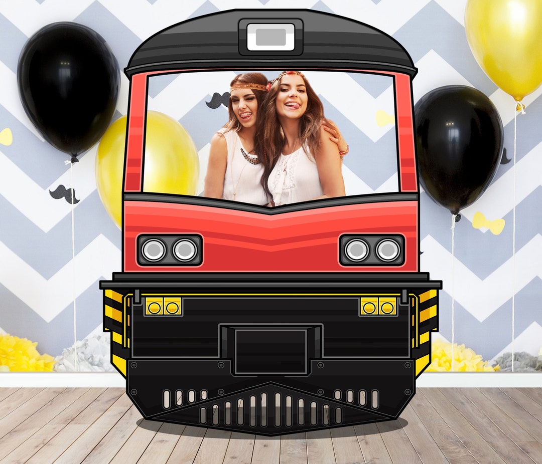 Train Photo Prop, Vintage Train DIY Party Prop, Photo Booth Selfie ...