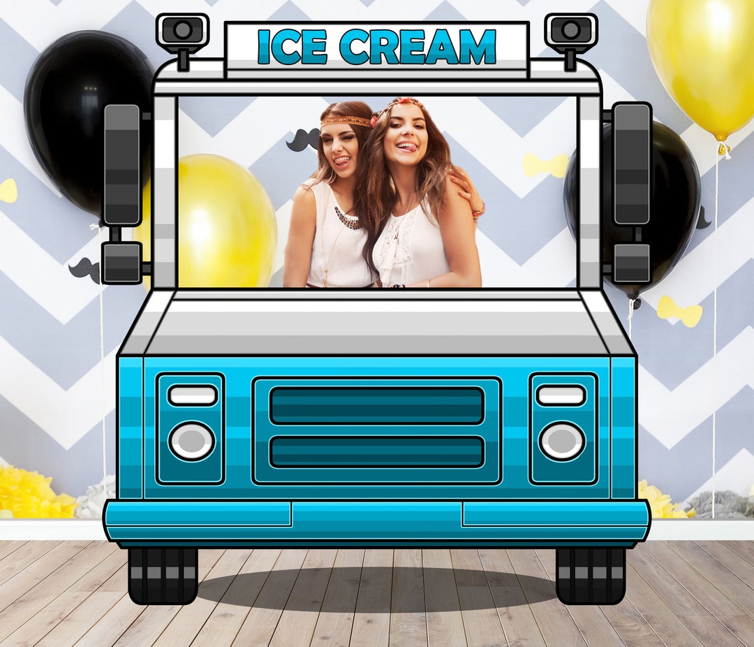 Ice Cream Truck Photo Booth Frame: DIY Vehicle Theme Party Props - Etsy