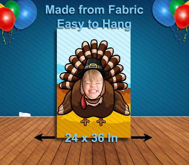 Turkey Photo Standee: Thanksgiving Party Decoration, Face Hole Cutout ...
