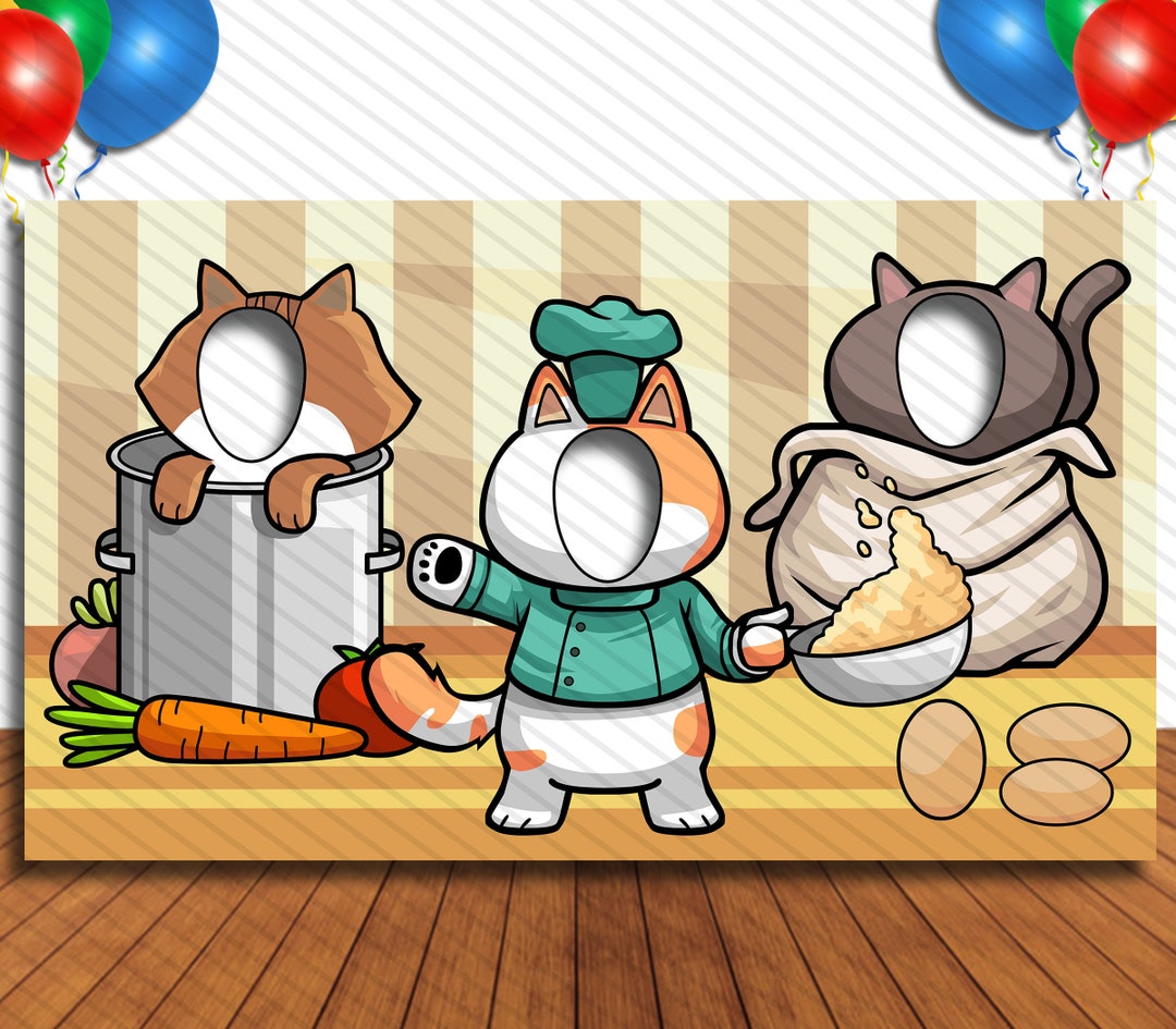 Cats Cook-off! Funny Animals Theme, 42x72" Photo Standee, Face Hole ...