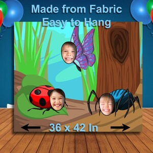 Insects Theme Face Cutout, 36x42 Photo Stand-in, Party Selfie Photo ...