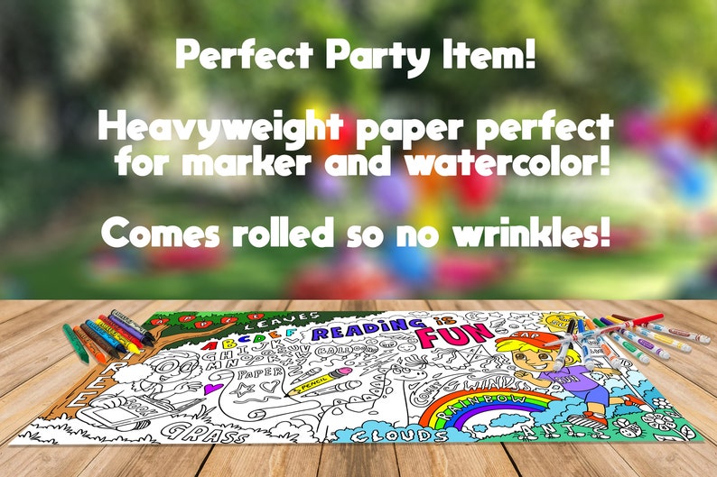 Reading is Fun Coloring Page Coloring Sheet for Kids Jumbo - Etsy