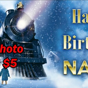 The Polar Express Birthday Banner Vinyl or Poster Personalized ...