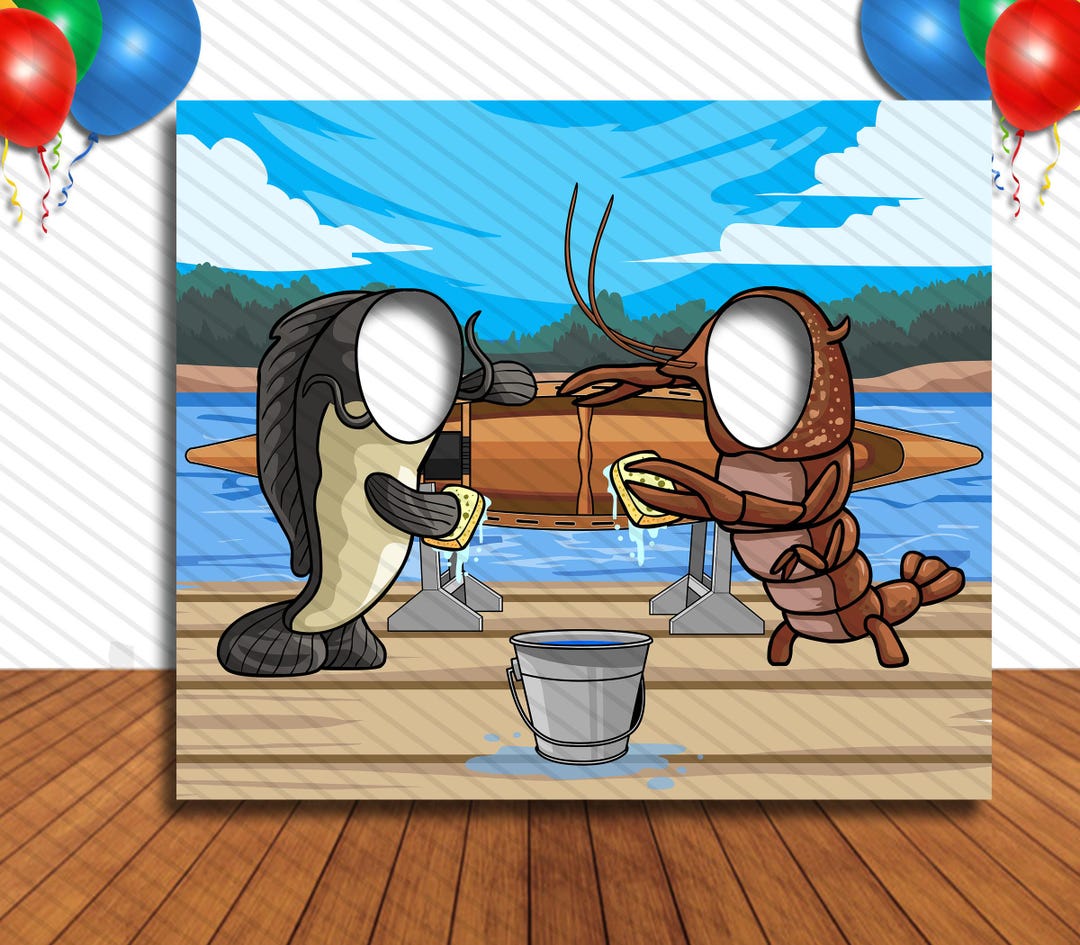 Catfish & Crawfish Photo Standee: DIY Seafood Party Selfie Prop (36x42 ...