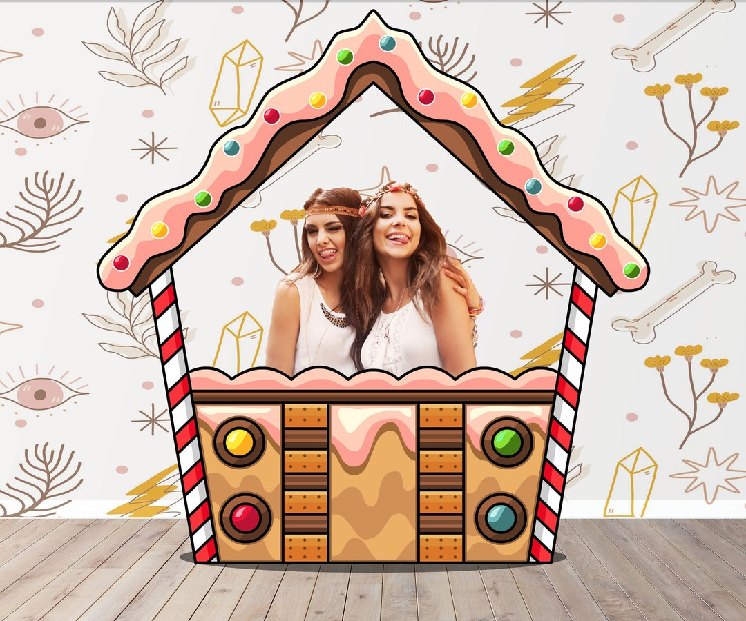 Gingerbread House Photo Prop: Christmas Party Selfie Frame (DIY) - Etsy