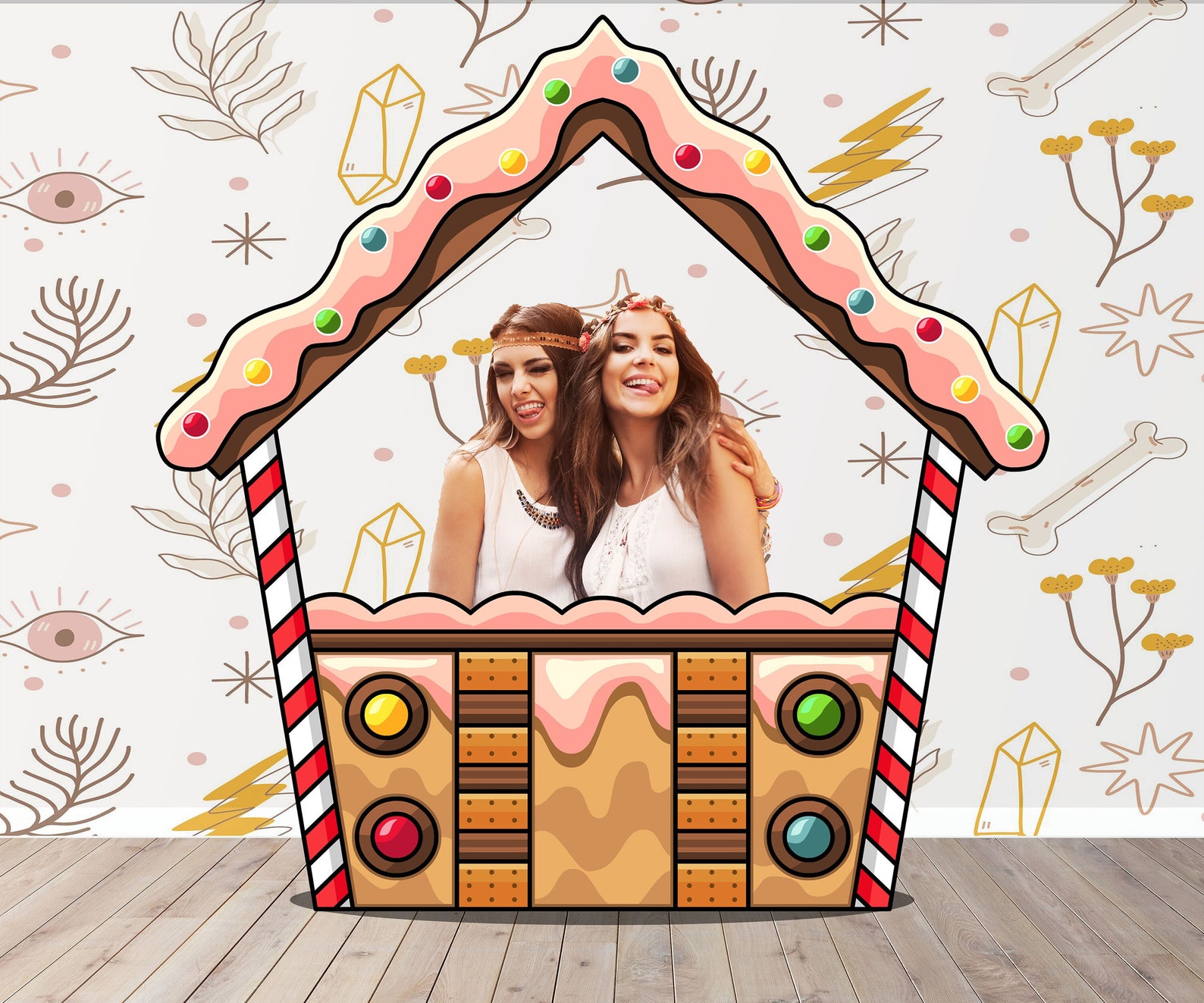 Gingerbread House Photo Prop Christmas Party DIY Photo Booth - Etsy