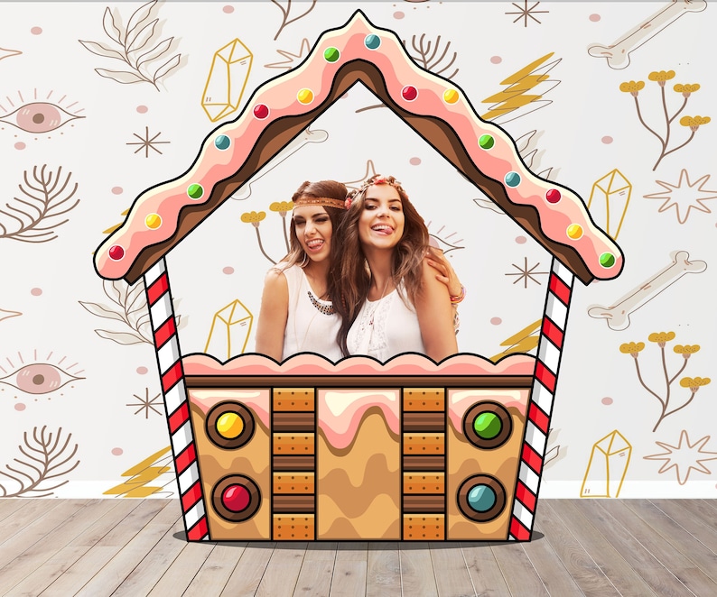 Gingerbread House Photo Prop Christmas Party DIY Photo Booth - Etsy