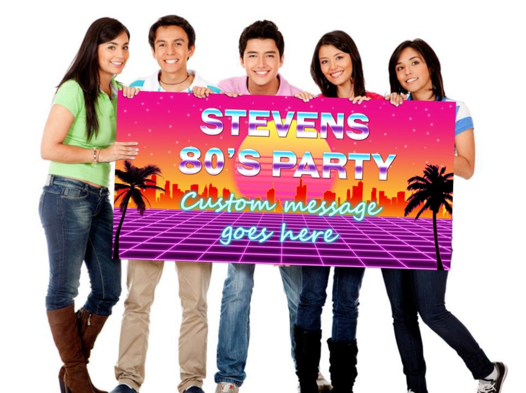 80s Party Banner, 80s Party Birthday Banner, Party Supplies, Eighties ...