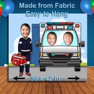 Paramedics, Hole in Face Cutout Banner, 36x42" Standee, DIY Medical ...