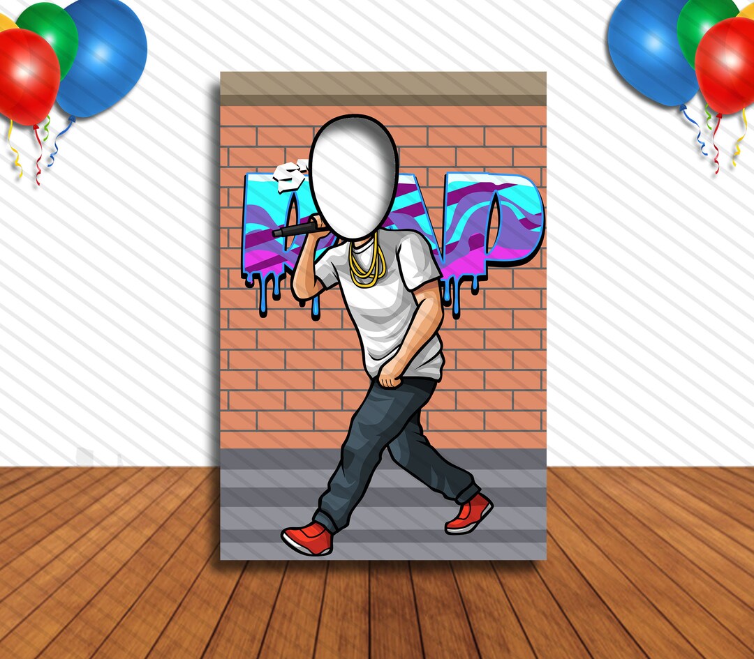 Rapper Hip-hop Theme Cutout Hole in Face Party Selfie Photo - Etsy