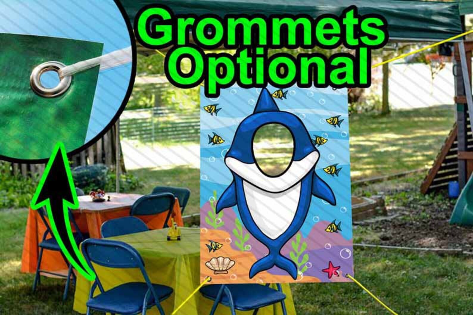 Shark, Hole in Face Cutout Banner, 24x36" Standee, DIY Party Selfie ...