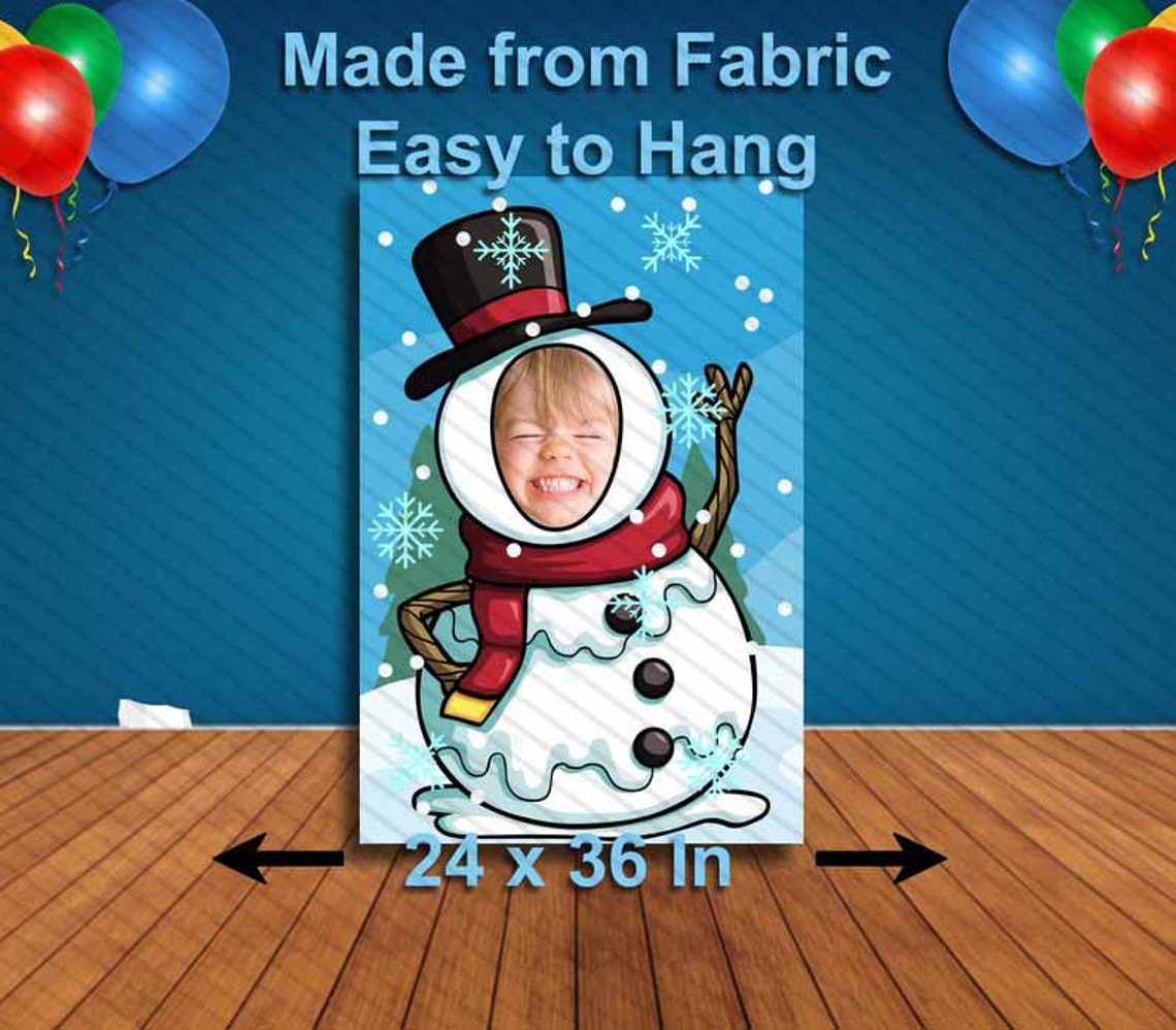 Snowman Face Cutout Hole In Face Party Selfie Photo Etsy