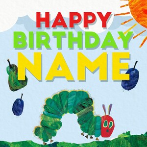 The Very Hungry Caterpillar Birthday Banner, Custom Banner ...