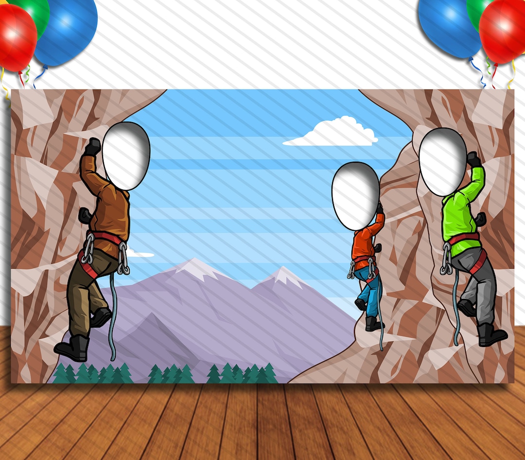 Mountain Climbing, Outdoor Activity Theme, 42x72" Photo Standee, Face ...