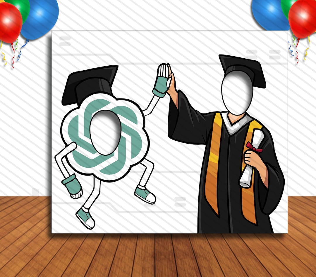 Chatgpt Graduate, Funny Graduation Theme, 36x42" Photo Standee, Face ...