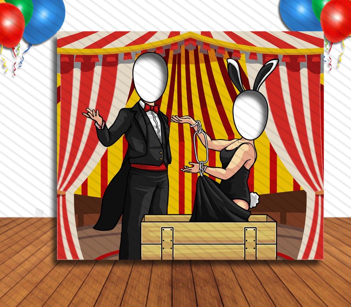 Magic Carnival Photo Standee: DIY Magician & Apprentice Party Prop ...