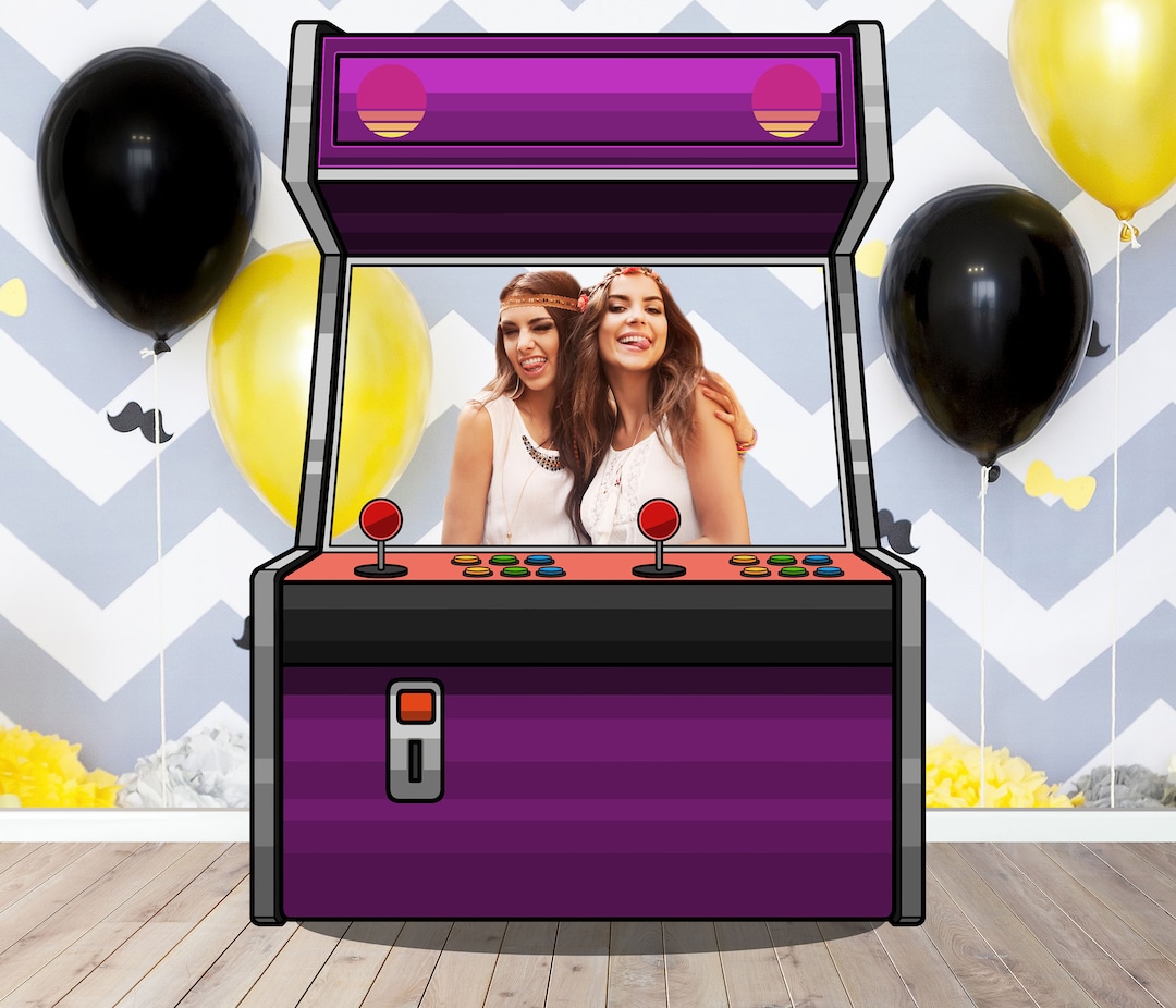 Game Machine Photo Prop, Retro Arcade DIY, Photo Booth Selfie Frame - Etsy